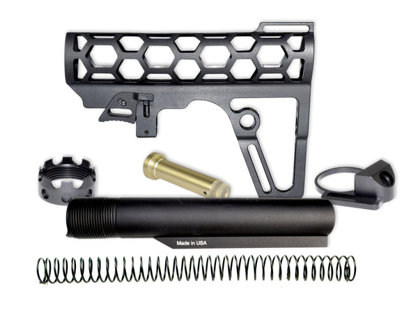 Complete Skeletonized Buttstock with Tube Parts Kit, Black – Justrails.com